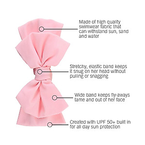 RuffleButts® Girls Pink Swim Bow Headband - One Size