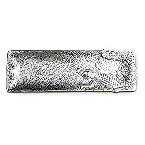 Arthur Court Designs Aluminum Alligator Oblong Tray Food Serving Tray Florida Gator Theme Metal Artisan Quality Hand Polished Tarnish-Free 19 inch x 6 inch