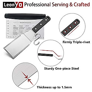 Griddle Accessories Tool Set of 21 with Carrying Bag, Leonyo Solid Metal Spatula for Flat Top Teppanyaki BBQ Gas Grilling, Triple-Riveted Grip, Attached 8 x Hooks, Dishwasher Safe, Man Gift