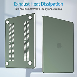 Mektron Case for MacBook Air 15 INCH 2024 M3 A3114 /2023 M2 A2941 Case with 15.3" Liquid Retina Display & Touch ID Cover, Plastic Hard Shell with Screen Protector, Matte Midnight Green