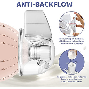 Kompoll Wearable Breast Pump Double Electric Breast Pump 24 mm Hands-Free Breast Pump 2 Mode & 5 Levels Portable Breast Pump Electric Worn in-Bra Wireless Breast Pump Breastfeeding Gray