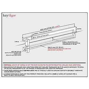 24 Inch Square Rectangle Flat Shape Stainless Steel Modern Contemporary Entry Door Handle Bar Pull Shower Glass Sliding Barn Door Entrance Interior Exterior Door Pull Push Brush Nickel Satin Finish