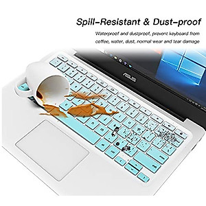 CaseBuy Premium Keyboard Cover for ASUS Chromebook Flip C433 C434 2 in 1 14" Laptop, Chromebook C302CA/C423NA/C425TA/C433TA/C434TA-DH342T DSM4T DS384T C523NA Keyboard Skin, Ombre Mint