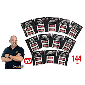 144 Premium MicroTouch ONE Nostalgic Precision Double Edge Razor Blades - Platinum Stainless Blades Work with Any Safety Razor