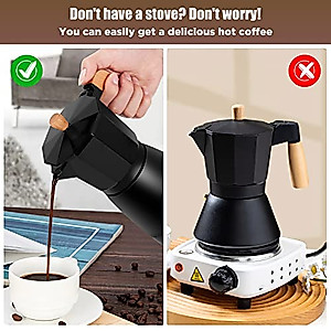 SHANGSKY Coffee Pot Electric Coffe Maker 6 Cup, Espresso Coffee Maker Cafeteras Electricas Italian Coffee Pot Espresso Makers Portable Aluminum Electric Mocha Pot Electric Moka Makers