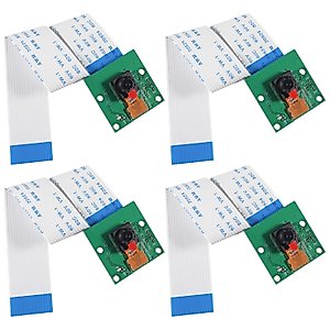 AITIAO 4 Pieces 5 Megapixels 1080p Sensor OV5647 Mini Camera Module with 6 Inch 15 Pin Ribbon Cable Compatible with Raspberry Pi Model A B B+, Pi 2