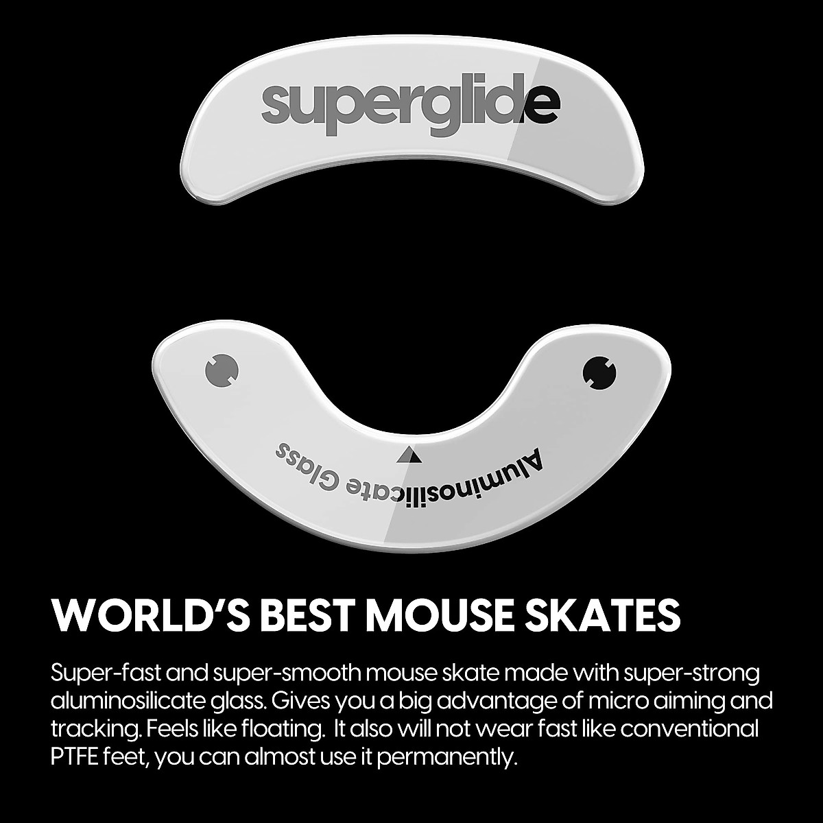 Superglide - Fastest and Smoothest Mouse Feet/Skates Made with Ultra Strong Flawless Glass Super Fast Smooth and Durable Sole for Endgame Gears XM1 RGB / XM1r [White]