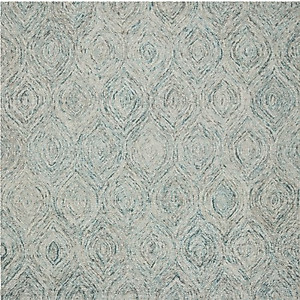 SAFAVIEH Ikat Collection 2'3" x 8' Ivory / Sea Blue IKT631A Handmade Premium Wool Runner Rug