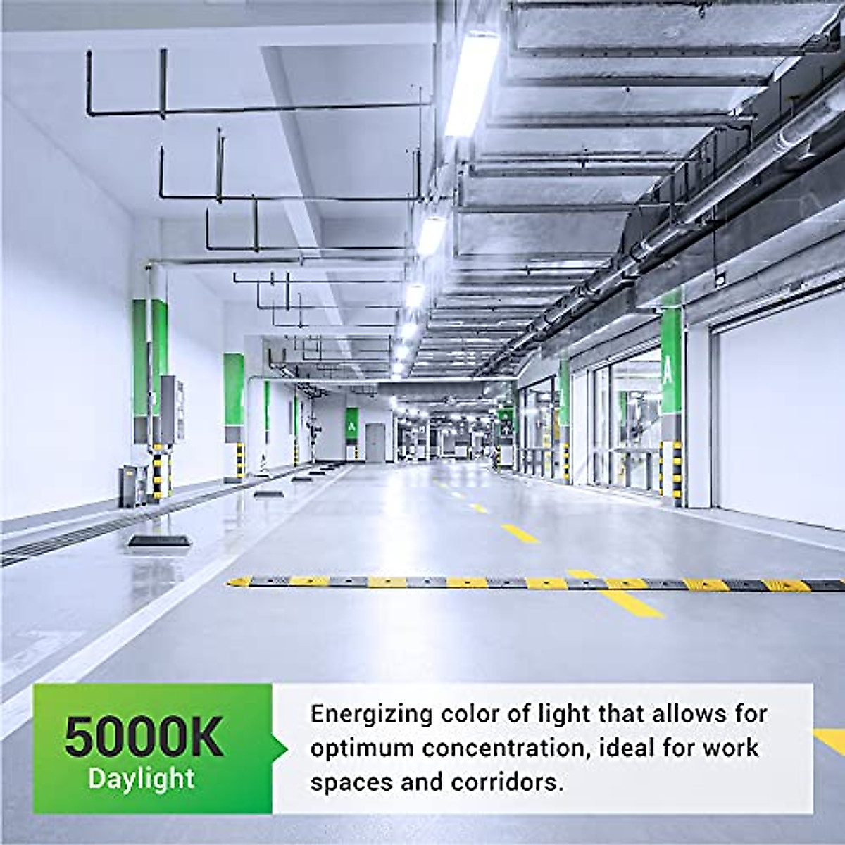 Sunco LED Workshop Black Garage Shop Light 4FT, Plug in Linkable Utility Light Fixtures, 260W=40W, 5000K Daylight, Frosted Lens, Pull Chain, Hanging/Mounted, 4100 LM - ETL Energy Star 2 Pack