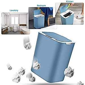 Inductive Trash Can,Touchless Sensor Trash Can 14 Liter/3.7 Gallon Large Capacity Trash Can with Lid, Automatic Sensor Waste Basket for Kitchen Home Office Bedroom