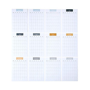 Erin Condren Designer Desk Accessories - Focused Customizable Calendar Stickers. 12 Non-Dated Adhesive Calendars, Measures 6.3" x 4.3 Each. Open-Dated Monthly Planning Stickers