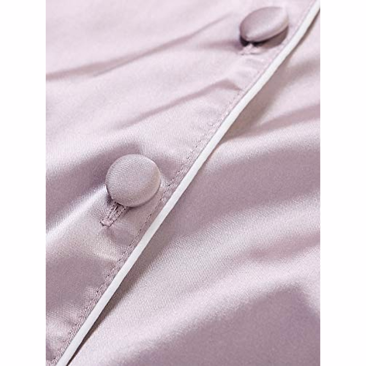 LYANER Women's Pajamas Set 7pcs Silk Satin Sleepwear Loungewear Cami Shirt Pj Set Purple Medium