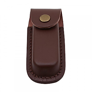 MiOYOOW Folding Knife Sheath, Portable Leather Knife Sheath Waterproof Compact Draw Knife Holster for Outdoor Hunting Camping Hiking