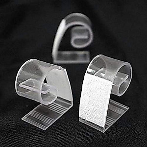 TABLECLOTHSFACTORY 12 PCS Adjustable Clear Plastic Large Table Skirt Clips for Kitchen Dining Catering Wedding Party Decorations - 1.2"