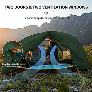 Naturehike Star River 2 Person Backpacking Tent, Waterproof Lightweight 2 Person Tent, Double Layer Ultralight Two Person Tent for Camping, Hiking, Cycling