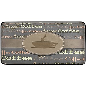 Coffee Themed Kitchen Rugs Hot Cup Bath Rug Runner Comfort Mat Non-Slip Doormats Carpet for Bathroom Indoor 31"x20"