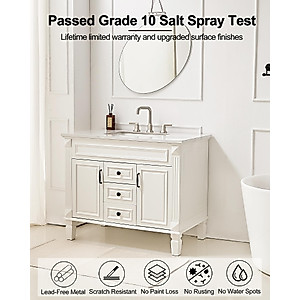 HOIGY 8 Inch Widespread Bathroom Faucet Brushed Nickel Bathroom Sink Faucet 3 Hole, 360 Degree Swivel Bathroom Faucets for Sink, 2 Handles Bath Faucet with Pop-Up Drain, 5 Mins Easy Installation