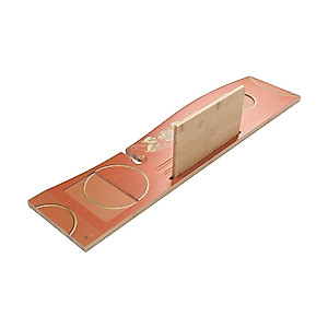 Your Bath with a Rustic Bathtub Caddy Flexible Book Holder and Detachable Tray - Shower Organizer and Bathroom Accessory with Glass Slot and Mirror