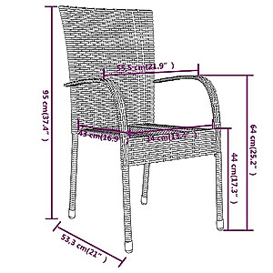 qiangxing 3 Piece Patio Dining Set Outdoor Patio Dining Set Outdoor Patio Furniture Patio Set Patio Table and Chairs Set Poly Rattan Brown 3098027