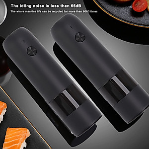 Electric Pepper Grinder, Lasting Rechargeable Electric Pepper Mill Heavy Duty Vanilla Salt Sea Salt (Black)