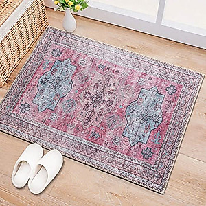 Rugshop Distressed Transitional Bohemian Stain Resistant Flat Weave Eco Friendly Premium Recycled Machine Washable Area Rug 2'1"x3' Multi