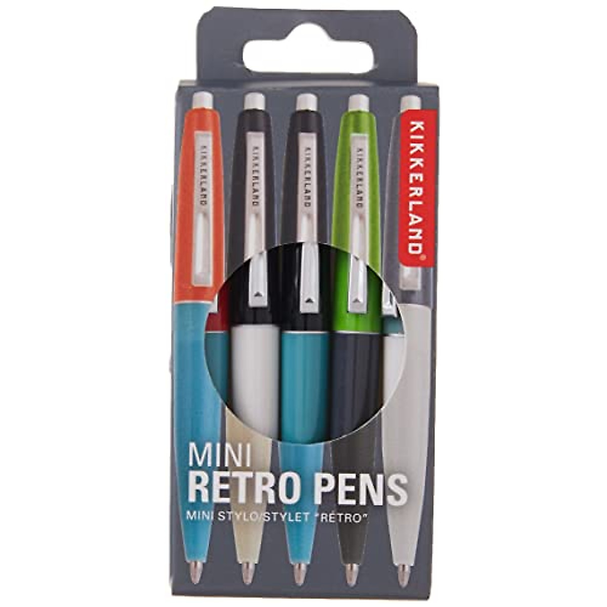 Kikkerland Mini Retro Pens, Set of 5 (4329S)