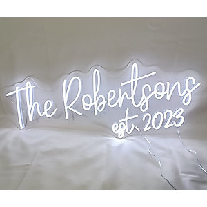 Jadetoad Customizable Neon Sign for Wedding Party Backdrop Photo Shoot Prop Home Decor, Customized Led Light Sign- Create Memorable Moments with Personalized Illumination, Unique Gift! (45”)