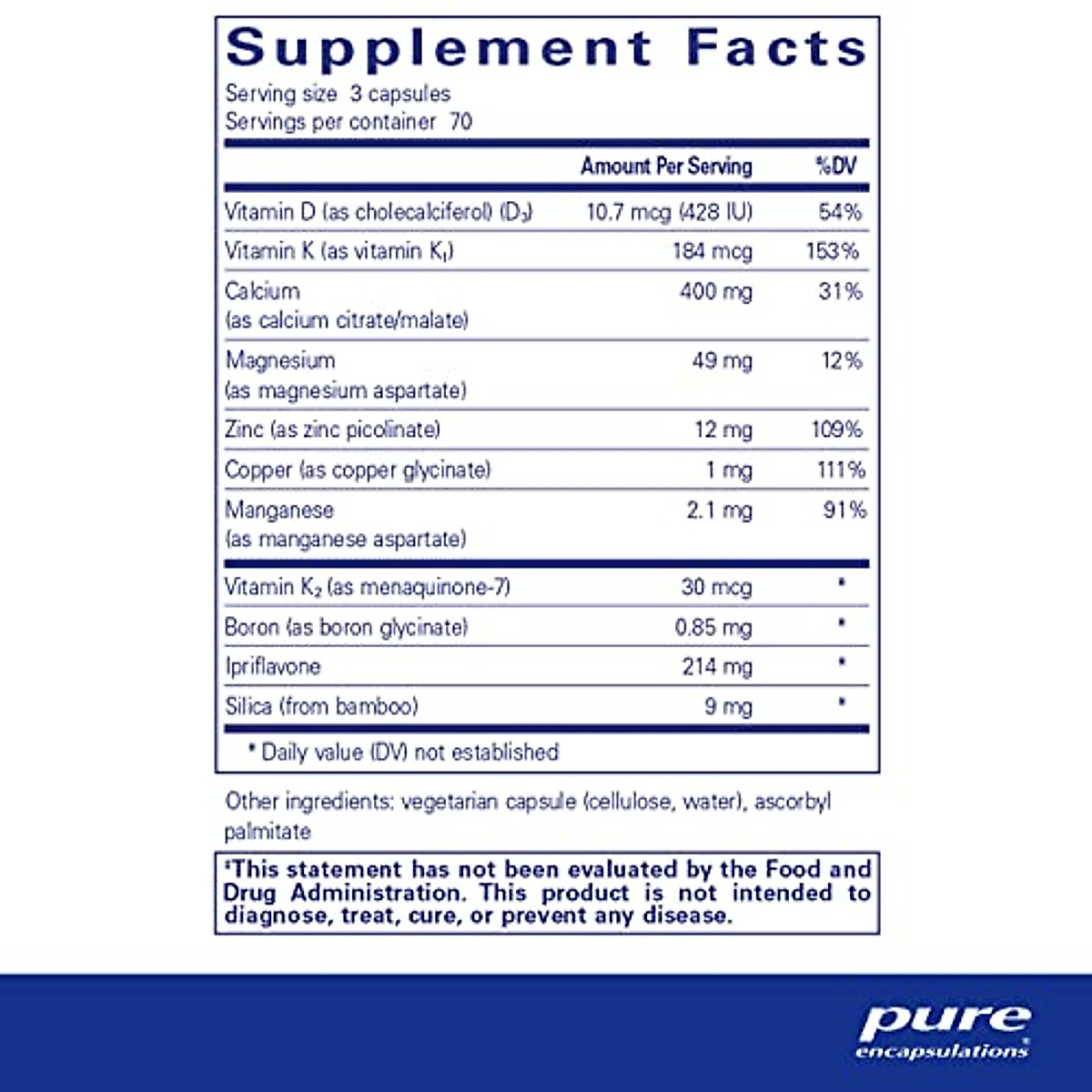 Pure Encapsulations +Cal+ with Ipriflavon | Mineral, Vitamin, and Herbal Supplement to Promote Skeletal Strength | 210 Capsules