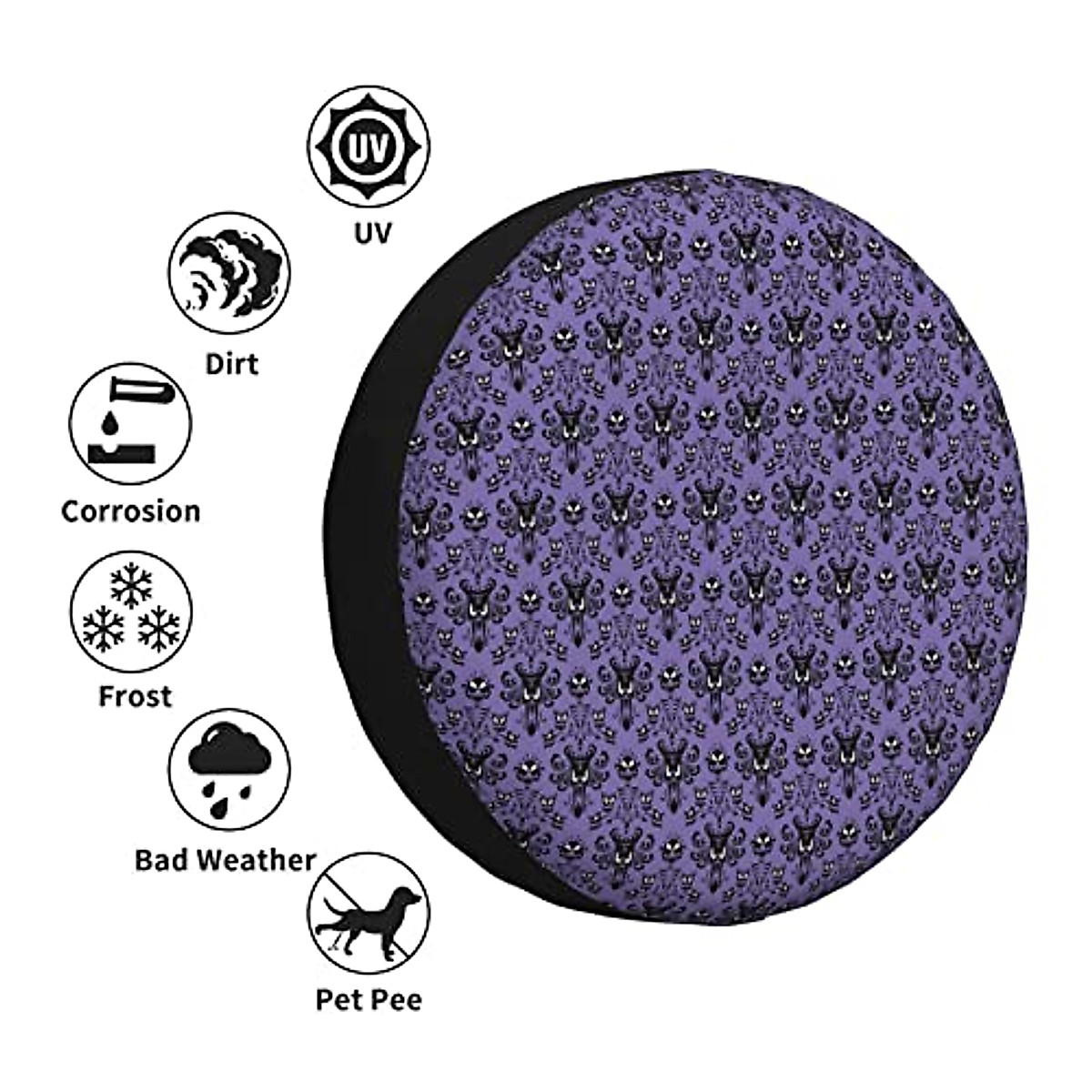 Haunted Mansion Spare Tire Cover Wheel Protectors Cover Weatherproof Sun Protection Tyre Covers,14" 15" 16" 17"