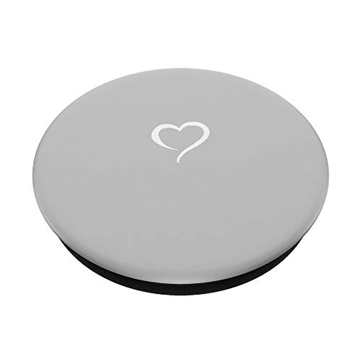 Light Pastel Plain Grey Hand Drawn Heart Minimalist Love PopSockets Swappable PopGrip