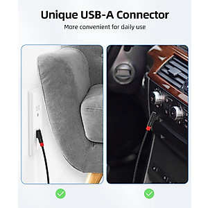 SUNGUY USB A to C Cable Right Angle, [2-Pack,1ft] 90 Degree Braided Fast Charging & Sync Type C Cable Compatible for Samsung Galaxy S10 S10E S9 S8 Plus Note 9, Nintendo Switch,Oculus Quest 2