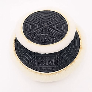 SiMaXuanCar Wool Polishing Pad 5 inch Velcro Polishing Pad for Drill Buffer Attachment with M14 Drill Adapter