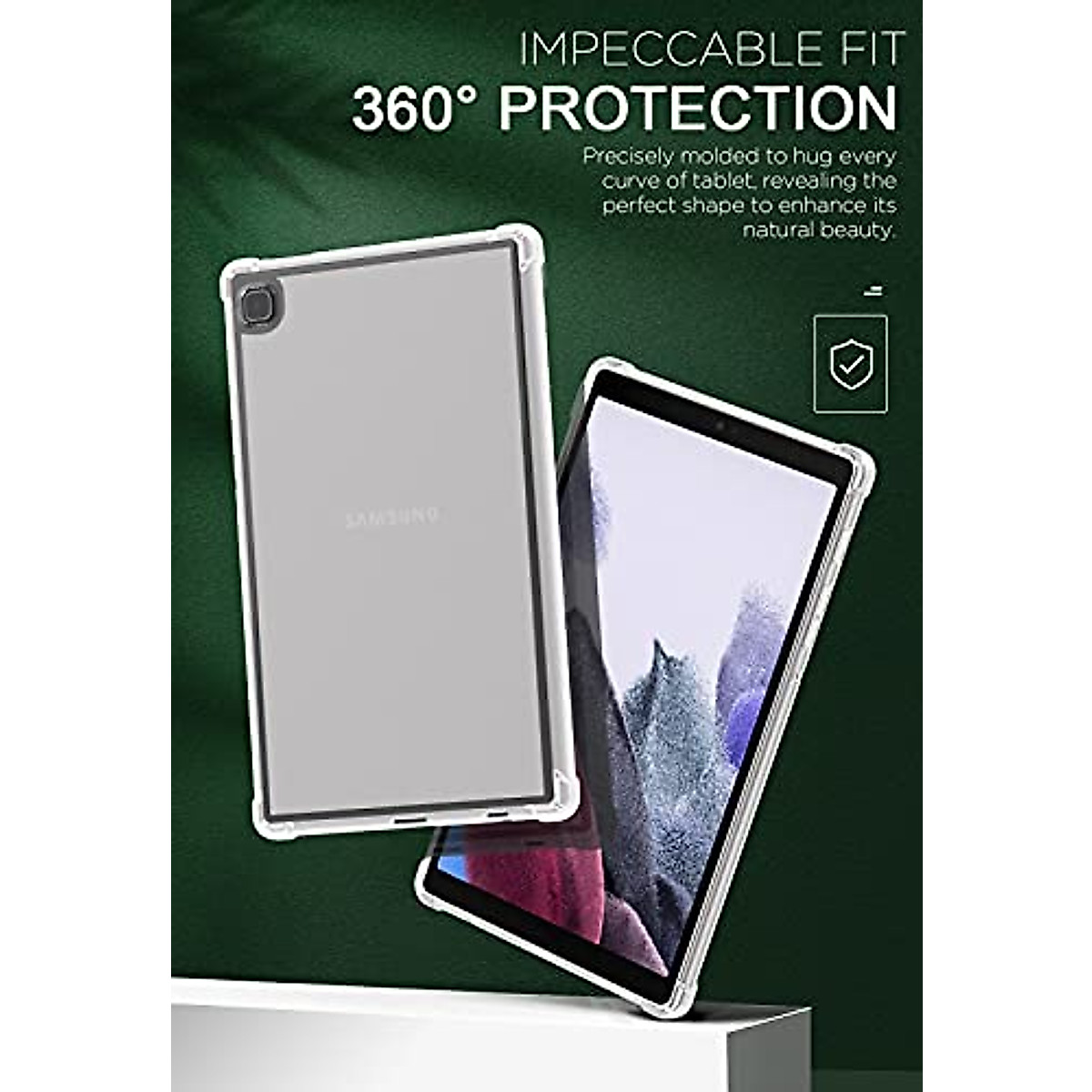 MoKo Case Fits Samsung Galaxy Tab A7 Lite 8.7-Inch 2021 Release Tablet Model SM-T225/T220/T227/T227U, Matte Soft Flexible FrostedTPU Skin Bumper Back Cover Shell, Matte