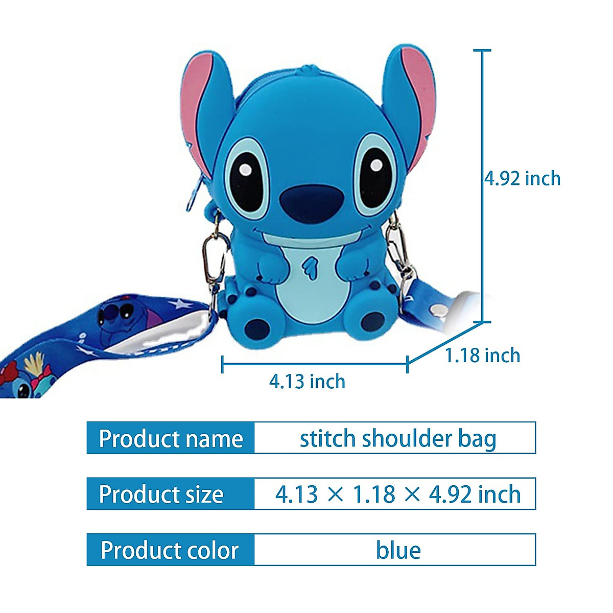 ANEIMIAH Stitch Cross Body Bag with Shoulder Strap,Stitch Kawaii Sling Bag Cute Anime Coin Money Crossbody Purse Birthday Gifts for Girls Womens Wallet Accessories