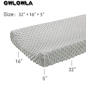 Owlowla Changing Pad Cover, Soft Minky Dots Changing Table Sheets for Baby Boy and Girl(Khaki)