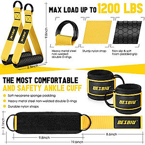 Heavy Exercise Bands Resistance Bands Set for Working Out, 300lbs Fitness Workout Bands with Handles, Door Anchor, Leg Ankle Straps, Home Gym Workout Equipment for Men Strength Training Stretching