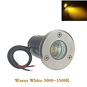 ZSGoes 6 Pack 3W Warm White LED Well In Ground Landscape Lights IP67 Waterproof for Outdoor Lighting, Garden, Yard, Patio, Driveway, Deck, Step, Pathway, Low Voltage 12V 24V DC AC
