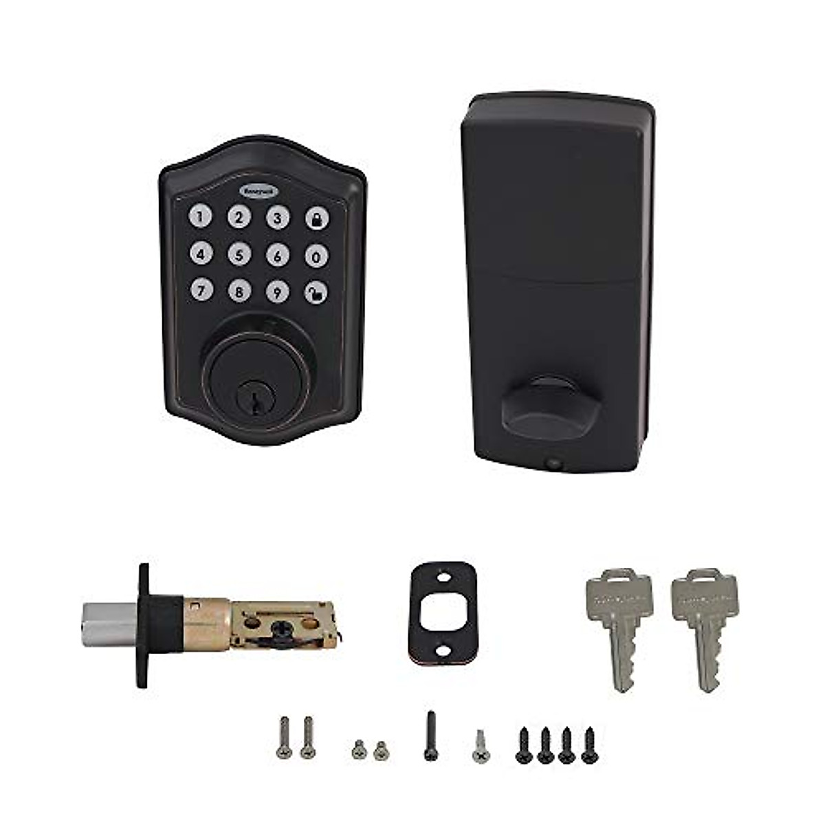 Honeywell Safes & Door Locks - Keyless Entry Door Lock with Smart Electronic Keypad Deadbolt - Easy Installation & 50 Different Pin Codes - Auto Lock - Oil Rubbed Bronze - 2.9 x 2 x 6.2 in - 8712409