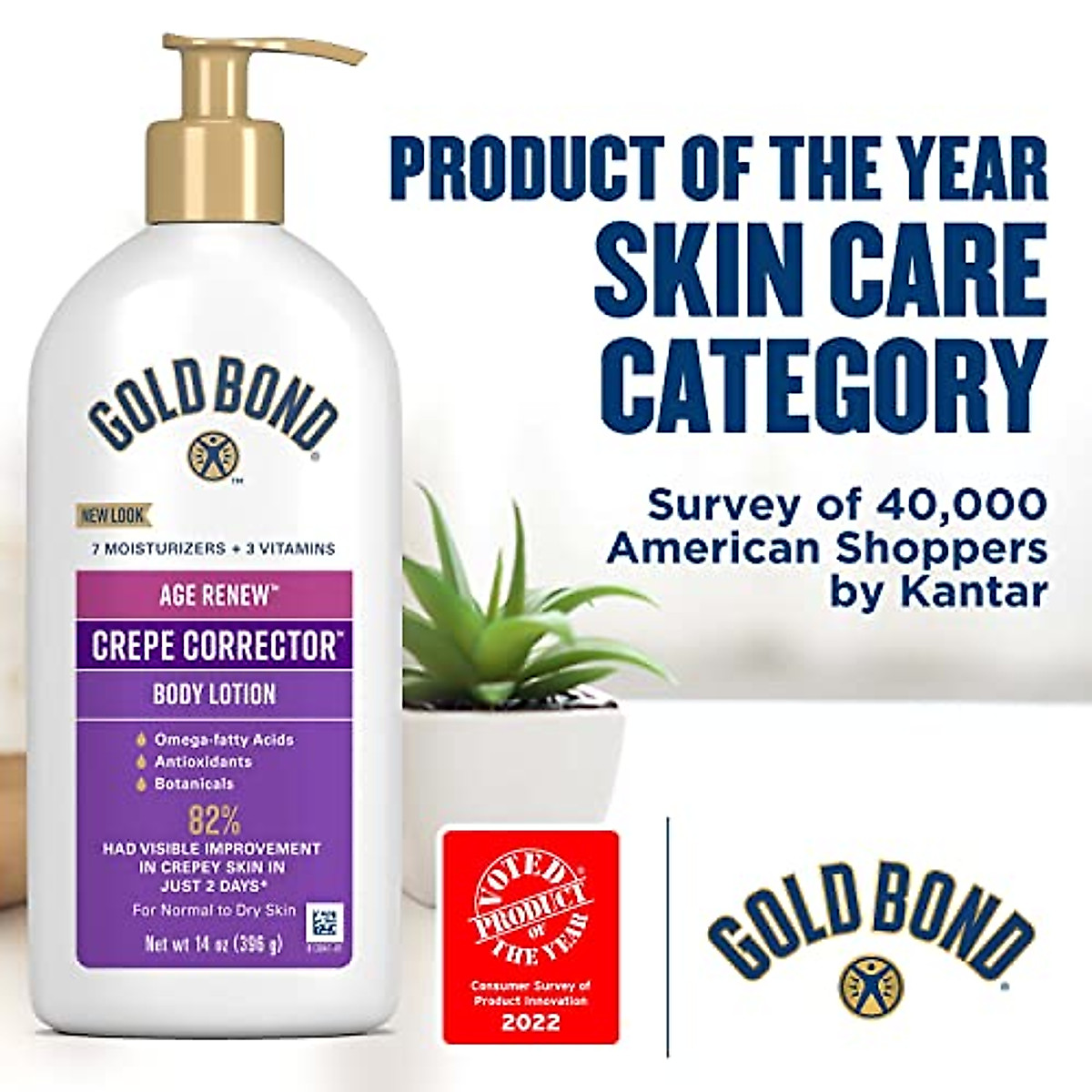 Gold Bond Age Renew Crepe Corrector Body Lotion, Replenishing & Smoothing Formula, 14 oz.