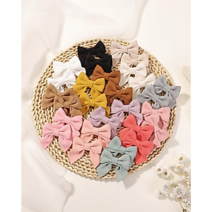 doboi 40PCS Baby Hair Bows Clips Felt Woolen Hair Accessories Hair Bows for Toddler Girls Infants Kids and Teens-2.8 Inches 20 Colors In Pairs