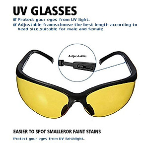 UV Flashlight Black Light, 100 LED Blacklight Flashlite Pet Urine Detector for Dry Dog/Cat Urine Stains Detection, Bed Bug, Scorpions Finder with UV Sunglasses, Working with Pet Odor Eliminator