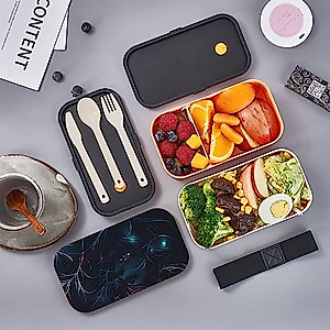 The Girl In The Dream Adult Lunch Box, Bento Box, With Cutlery Set Of 3, 2 Compartments, Rectangular, Lunch Box For Adults