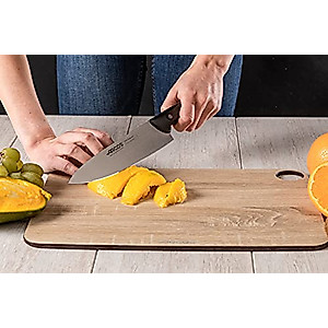 ARCOS Chef Knife 8 Inch Stainless Steel. Multi-use Professional Cooking Knife for Cutting Meat and Vegetables. Ergonomic Polyoxymethylene Handle and 215mm Blade. Series Maitre. Color Black