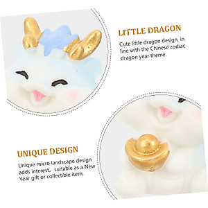 Luxshiny 6 Pcs Mini Animal Figurine Resin Dragon Mascot Doll Adorable Dragon Decor Desktop Dragon Decor