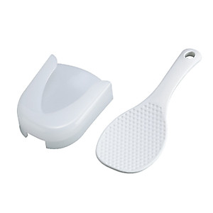Non-Stick Sushi Rice Paddle with Suction Holder, 2.50" x 3.50" (Scoope Wide) x 7.75 Inches (Total Paddle Long)