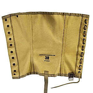 SMONT Canvas Gaiters Snake Gaiters Leg Gaiters for Men Ww2 Gaiters Reproduction WWII Us M1936 Leggings Gaiters for Hiking Army Khaki Canvas Gaiters Puttee Protection for Legs, 3R