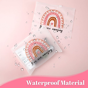 Wesiti 50 Pcs Rainbow Cosmetic Bag Inspirational Gifts for Women Motivational Quotes Cosmetic Makeup Bag Bulk EVA Matte Waterproof Zippered Pouch for Women Girl Teacher Christmas Gift(You Are Amazing)