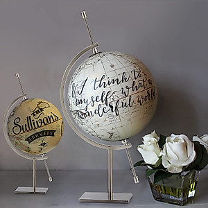 JUXYES Silver Toned Sphere Holder Caliper Stand, Hold 1-1/2 to 5, Caliper Style Display Stand for Mineral, Ornament, Gem, Shell, Coin, etc