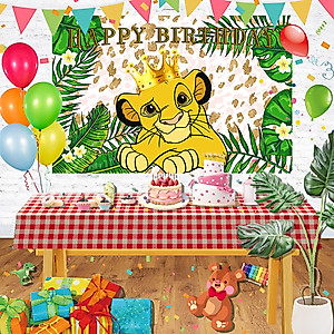 The Lion King Backdrop for Birthday Party Decorations, Wild Jungle Background for Baby Shower Party Cake Table Decorations Supplies, The Lion King Theme Banner, 5x3ft