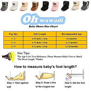 Ohwawadi Infant Girl Boots Cozy Fleece Booties Slippers Winter Baby Girls Dress Shoes Warm Newborn Crib Shoes